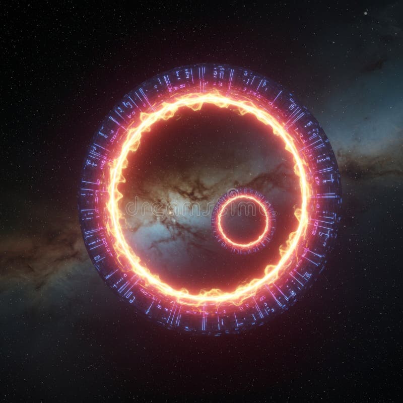 Fiery Cosmic Ring in Nebula Galaxy Stock Illustration - Illustration of ...