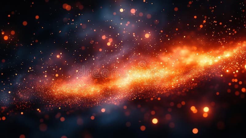 Fiery Cosmic River: Abstract Galaxy Image Stock Illustration ...
