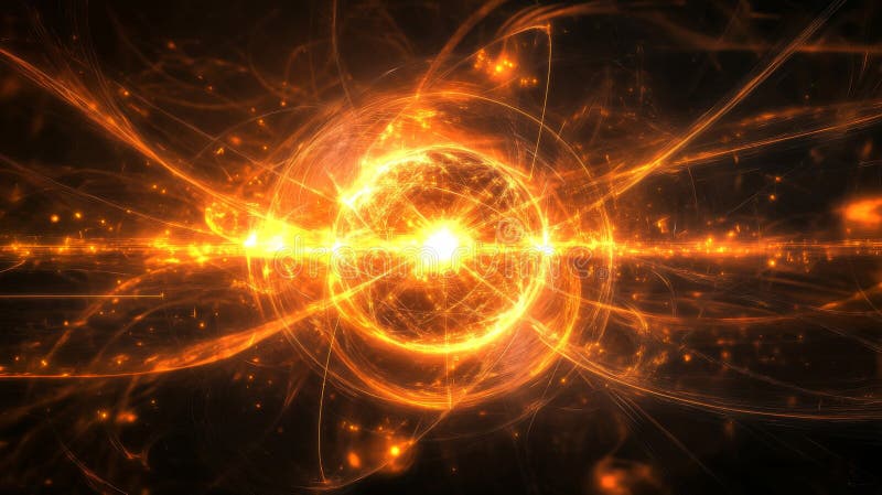Fiery Cosmic Sphere Glowing with Intense Energy Stock Illustration ...