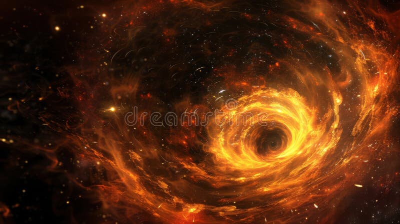 Fiery Cosmic Vortex: Abstract Space Phenomenon Wallpaper Stock Image ...