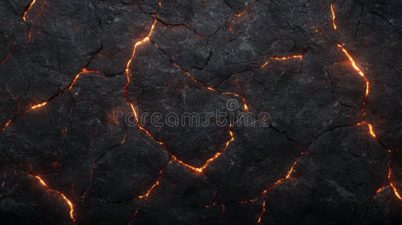 Fiery cracked rock surface stock illustration. Illustration of earth ...