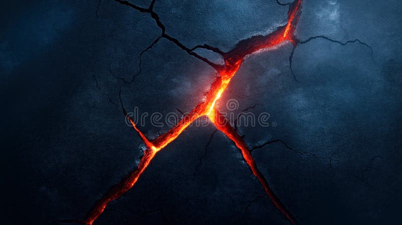 Fiery Cracks in Dark Surface: Volcanic Lava Patterns Reveal Earth S Raw ...