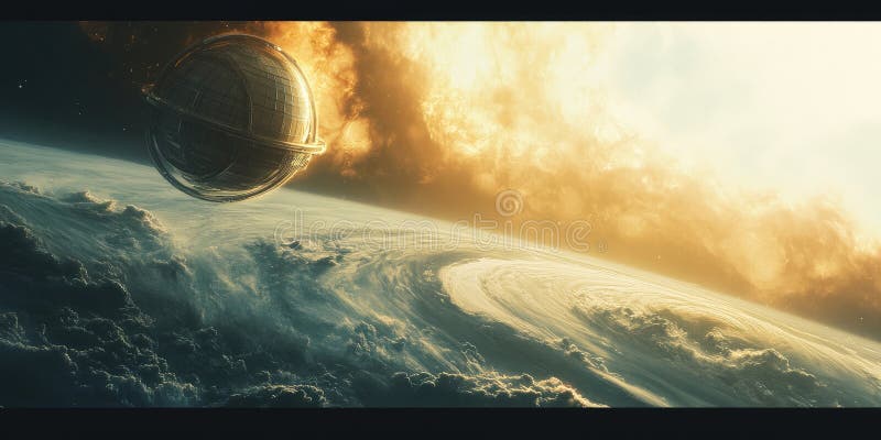 Fiery Crash Sunset Landscape Dramatic Scene Stock Illustration ...