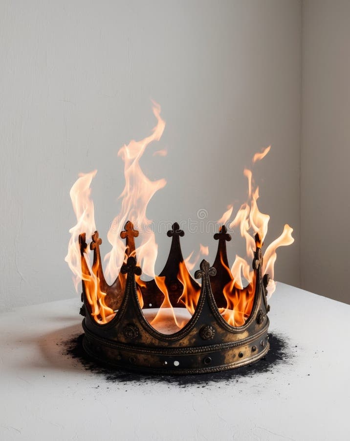 Fiery Crown Symbolizing the Rise and Fall of a Medieval Empire. Stock ...