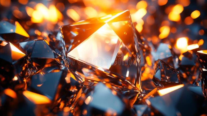 Fiery Crystal Cluster Glowing in the Dark Stock Illustration - Illustration of texture, dark ...