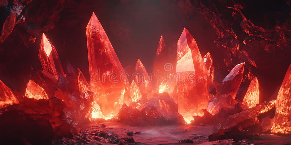Fiery Crystal Landscape Red Hot Background Image for Design Projects ...
