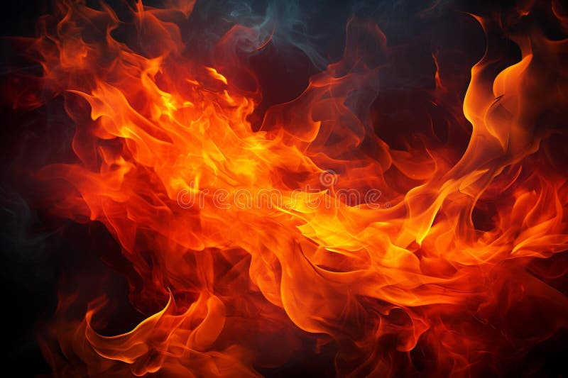 Fiery Dance: Abstract Flames of Danger and Destruction Stock ...