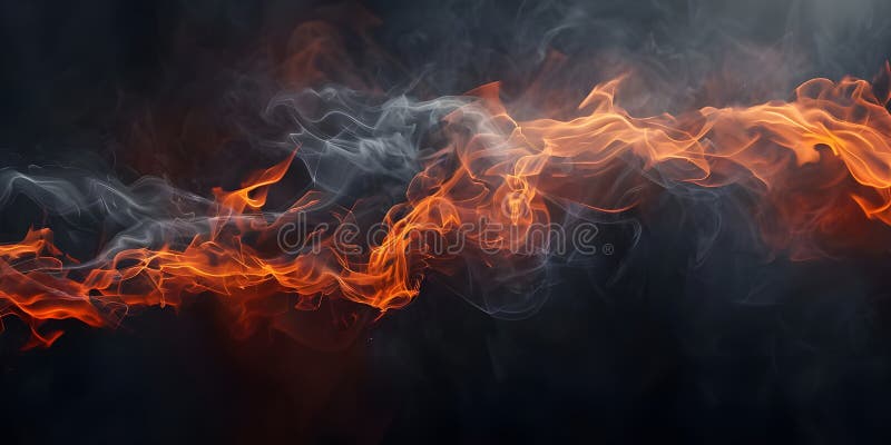 Fiery Dance: a Dynamic Abstract of Fire and Smoke Stock Illustration ...