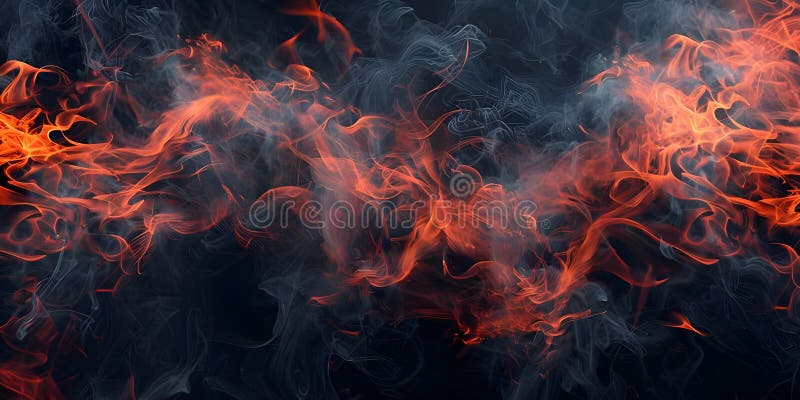 Fiery Dance: a Dynamic Abstract of Fire and Smoke Stock Illustration ...