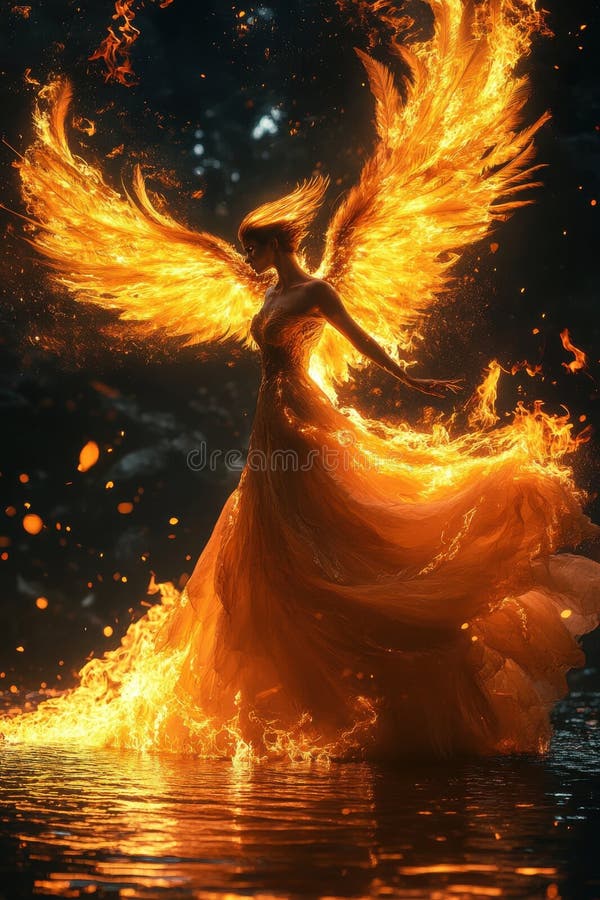 Fiery Dance of the Phoenix Enchanted Forest Digital Art Mystical ...