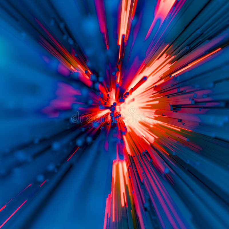 Fiery Data Technology Explosion or Blast Concept Stock Illustration ...