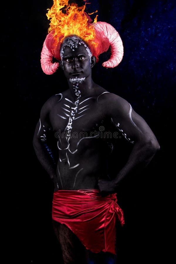 Fiery Demon. a Burning Demon with Horns Stock Image - Image of lucifer ...