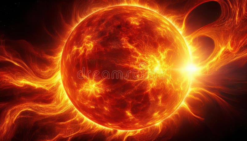 A Fiery Depiction of the Sun S Surface, Highlighting Intense Solar ...