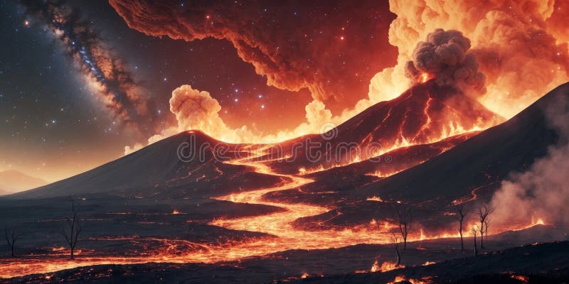 Fiery Destruction of Earth in a Volcanic Cataclysm with Lava Flows and ...