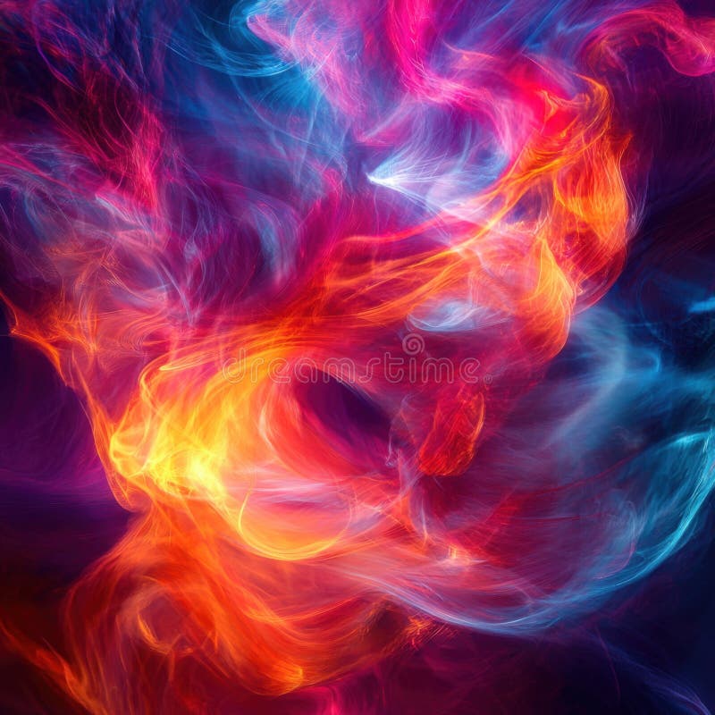 Fiery Display of Colorful Flames Creating an Intense and Dramatic ...