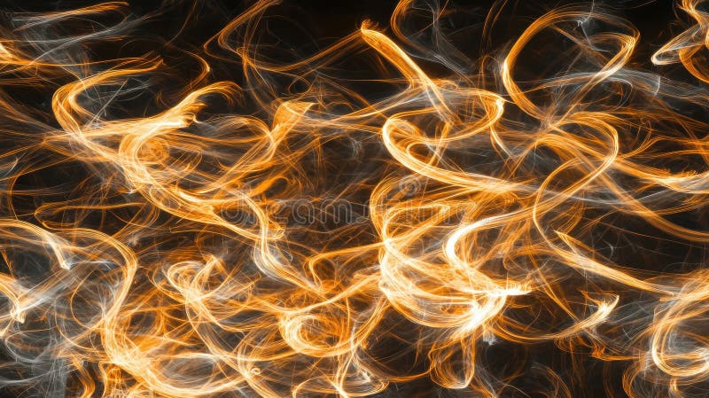 A Fiery Display of Swirling Orange and Yellow Smoke Against a Black ...