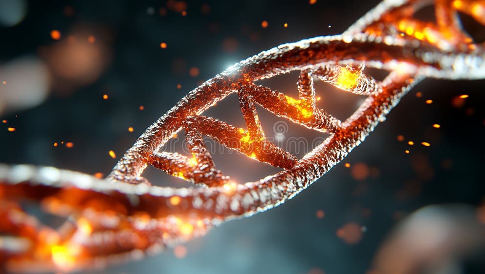Fiery DNA Helix, Burning Genetic Code, Concept of Genetic Mutation or ...