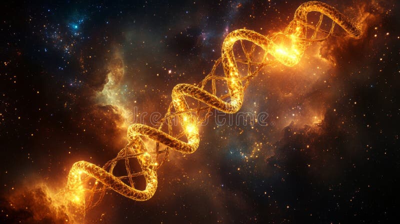 Fiery Dna Helix Cosmic Nebula Background Stock Photos - Free & Royalty ...
