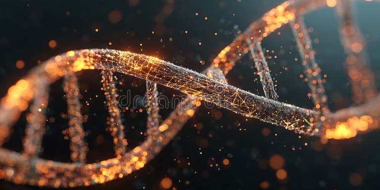 Fiery DNA Helix a Striking Visual for Genetics Science Stock ...