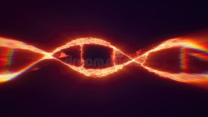 Fiery DNA Strand Glowing in Orange and Red Tones, Symbolizing Evolution ...