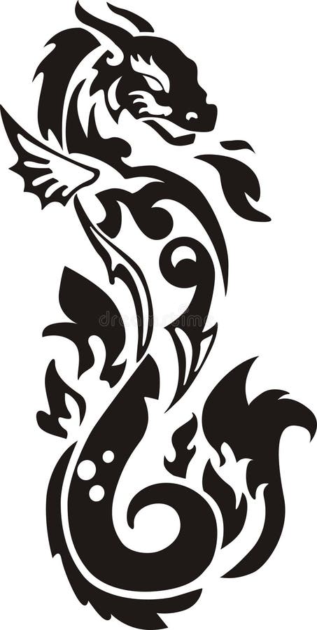 Horizontal Dragons. stock vector. Illustration of male - 17275903