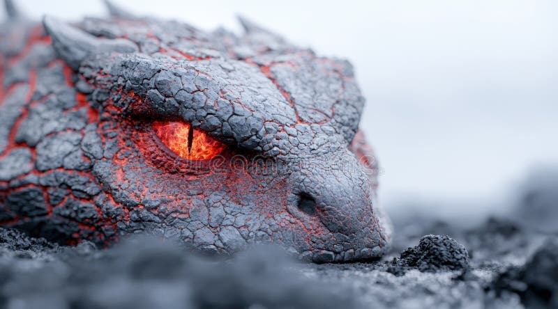 Fiery Dragon Eye in the Mist Stock Illustration - Illustration of ...