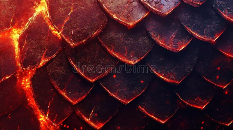 Fiery Dragon Scales Blend with Molten Lava, Creating a Striking ...