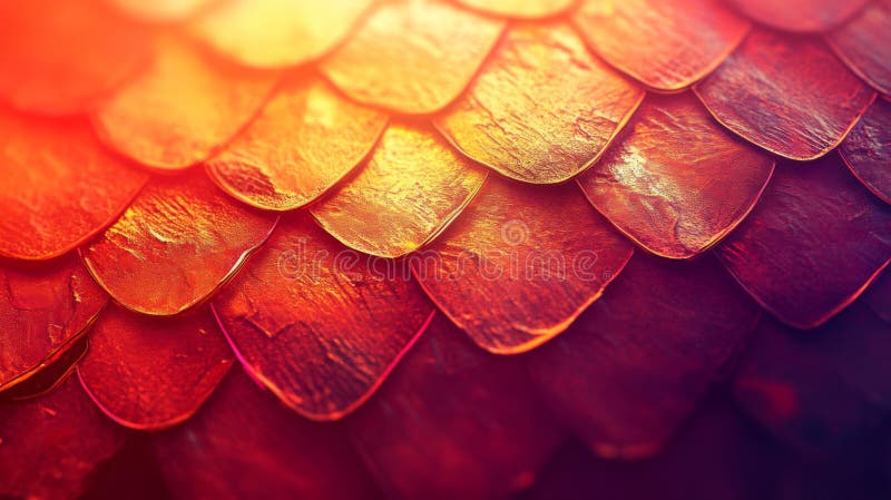 Fiery Dragon Scales Texture Close Up Stock Illustration - Illustration ...