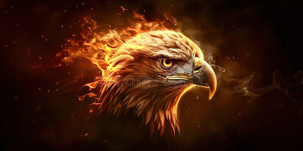 A fiery eagle s head stock image. Image of fauna, falcon - 332291899