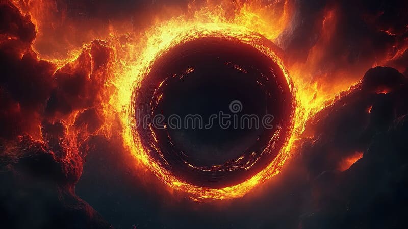 A Fiery Eclipse in a Dark Sky Illuminated by Glowing Clouds at Dusk ...