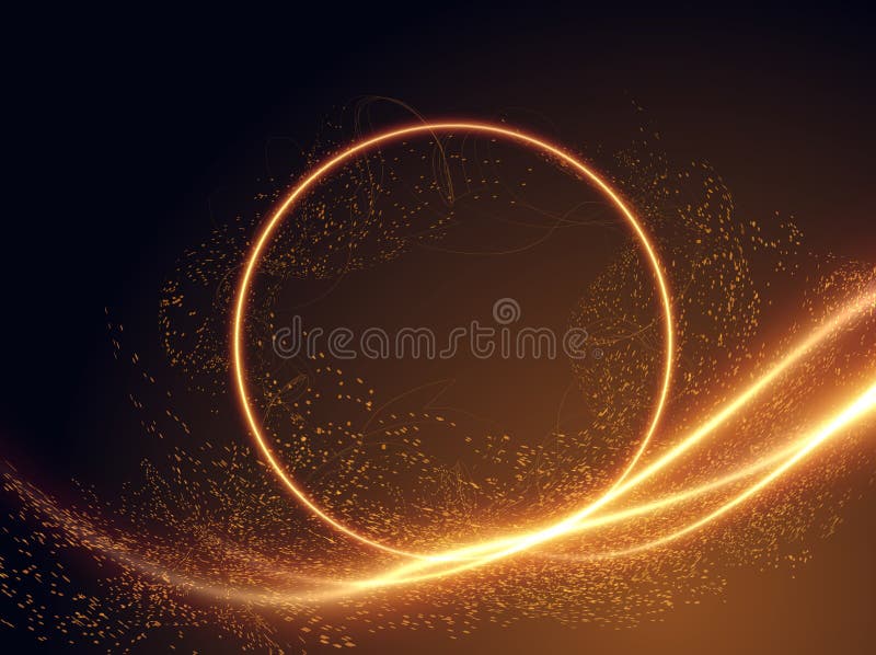 Fiery Effect Shiny Line with Bright Sparks Vector Background. Stock ...