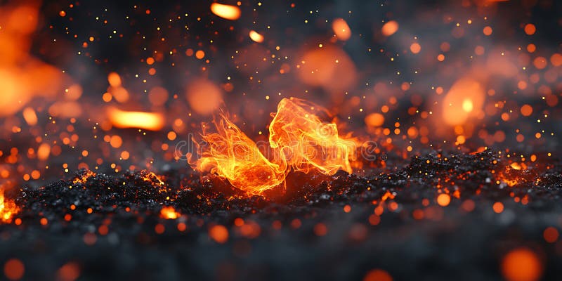 Fiery Embers Abstract Fire Background Images Stock Illustration ...
