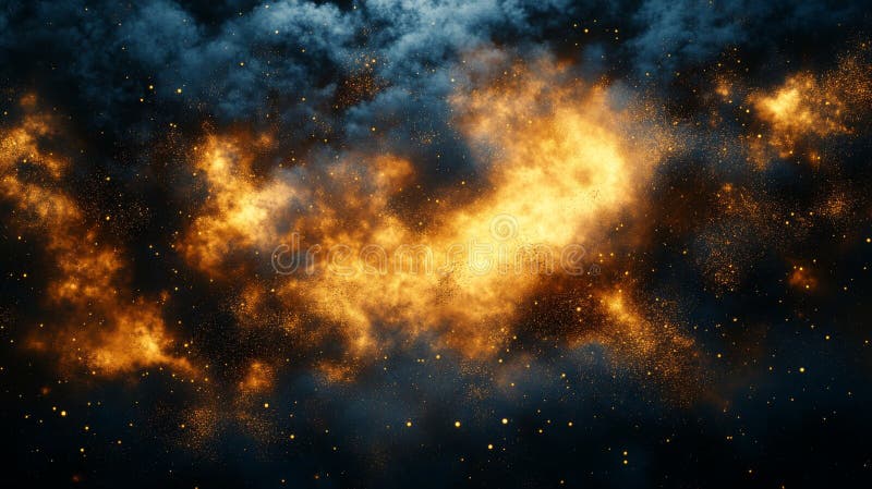 Fiery Embers Dancing in a Smoky Night Sky Stock Illustration ...