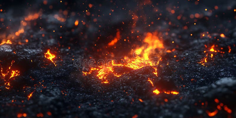 Fiery Embers Dark Background Texture Stock Illustration - Illustration ...