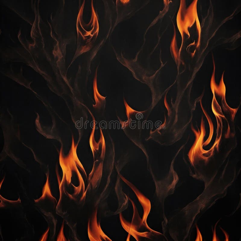Fiery Embers Dark Intense Fire Texture Stock Illustration ...