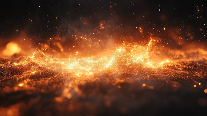 Fiery Embers Glow, Dark Background, Abstract Texture, Design Element ...