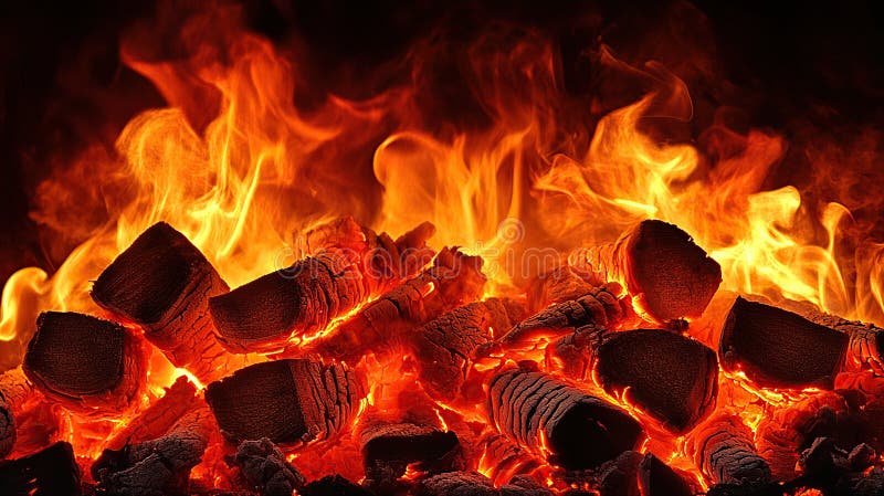 Fiery Embers Glowing Intensely Dark Background Stock Photos - Free ...
