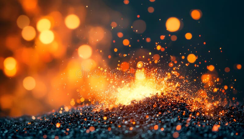 Fiery Embers Glowing Sparks Abstract Fire Background Stock Illustration ...