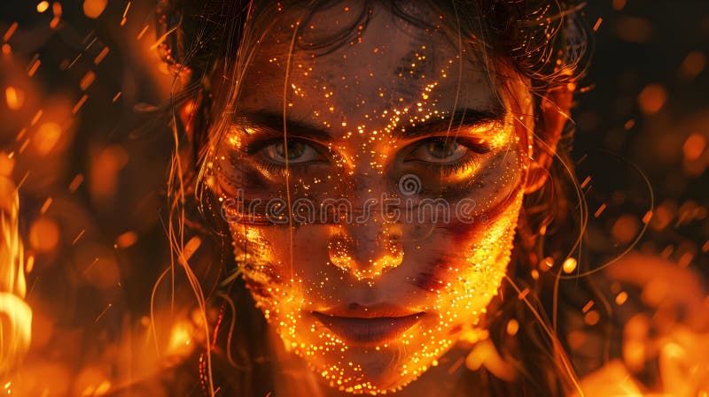 Fiery Embers Illustration: a Woman S Face Stock Illustration ...