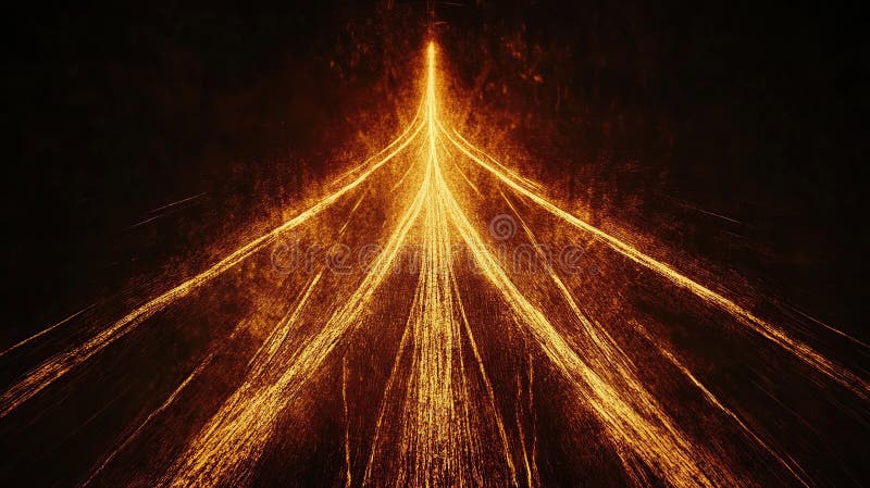 Fiery Energy Converging, Dark Background, Abstract Art, Digital Design ...