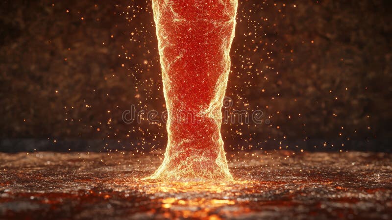 Fiery Energy Flow with Sparks Stock Illustration - Illustration of ...