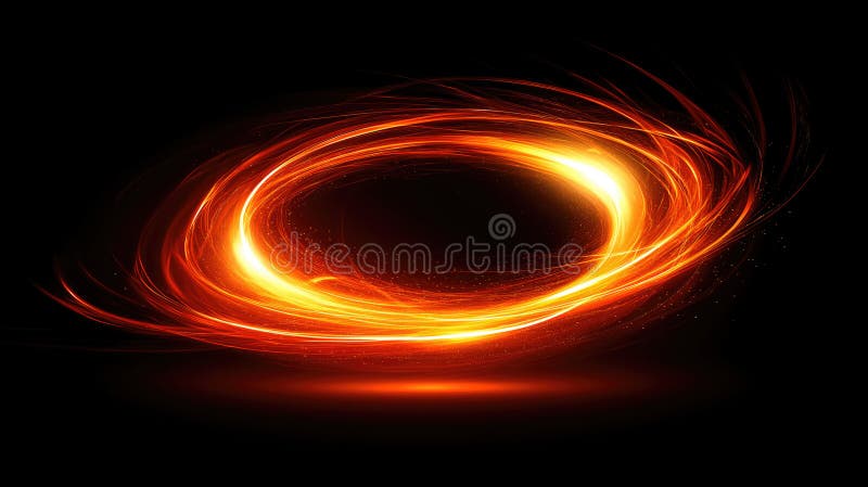 Fiery Energy Swirl in Dark Space with Glowing Light Trails Stock Image ...