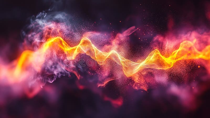 Fiery Energy Wave Abstract Background Design Stock Illustration ...