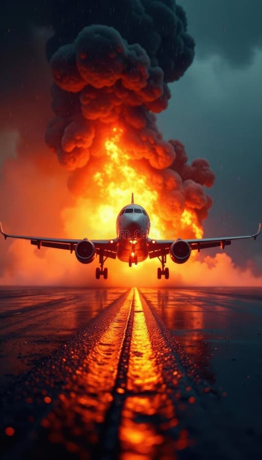 Fiery Engine Failure, Intense Rain Obscures Visibility during Takeoff ...