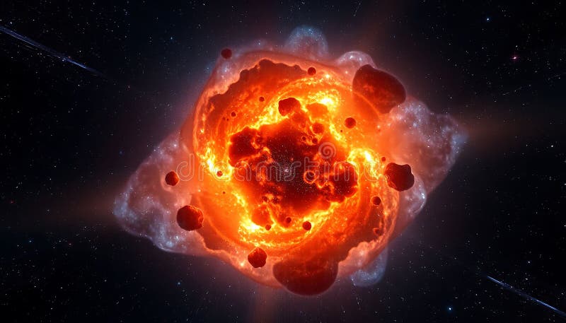 Fiery Explosion Abstract, Dynamic Energy, Burst and Hot Flames, Stock ...