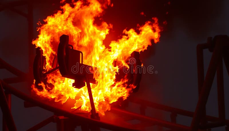 Fiery Explosion Abstract Effect, Dynamic and Intense Visual of Burning ...