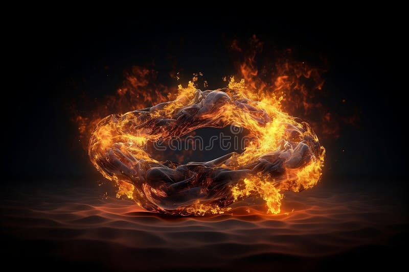 Fiery Explosion with Alpha Channel. Generative AI. Stock Illustration ...