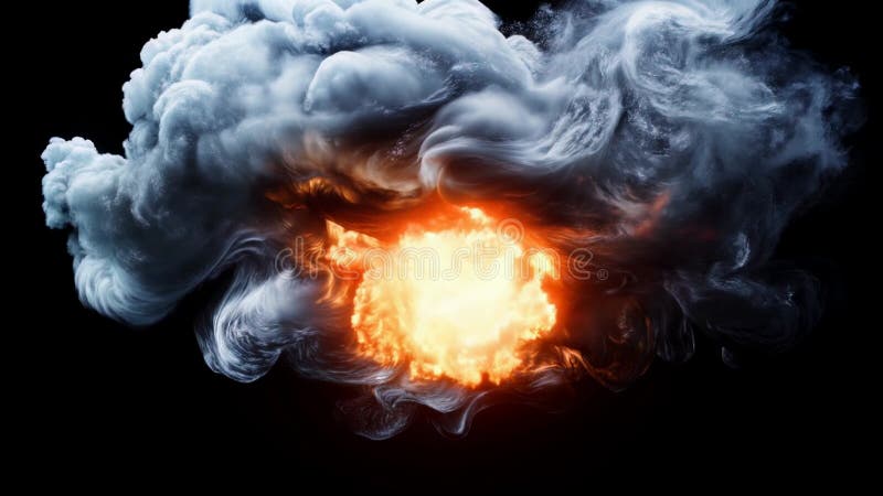 A Fiery Explosion Amid Thick Billowing Smoke Stock Footage - Video of ...