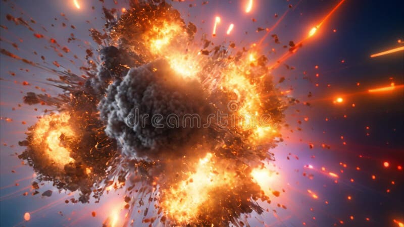 Fiery Explosion: a Blast of Power and Destruction Stock Footage - Video ...
