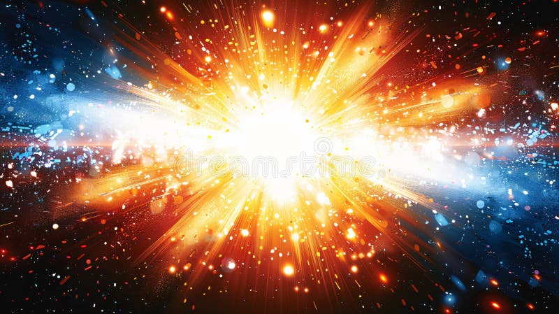 Fiery Explosion with Blue and Orange Hues Stock Image - Image of heat ...